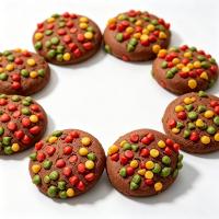 China Eye‑catching Round Treat Colorful Chocolate Chip Cookies Individually Wrapped Daily Snack for sale