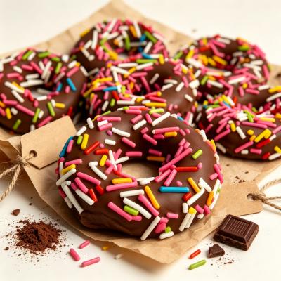 China Fun Shape Donut-Shaped Cookies (Cocoa Flavor) Sweet Coating Tea Time Companion for sale
