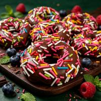 China Premium Donut-Shaped Cookies (Cocoa Flavor) Sweet Glazed Rings Office Break Food for sale