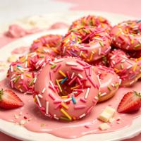 China Uniform Baked Texture Sweet Donut-Shaped Cookies (Strawberry Flavor) Tasty Treats for sale