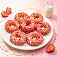 China Uniform Baked Texture Sweet Donut-Shaped Cookies (Strawberry Flavor) Tasty Treats for sale
