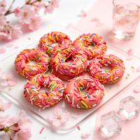 China Crisp Crunch Sweet Donut-Shaped Cookies (Strawberry Flavor)  Eye-catching Sprinkle Decor for sale