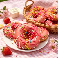 China Tasty Sweet Donut-Shaped Cookies (Strawberry Flavor) For Party Snacks for sale