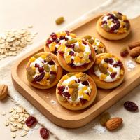 China HACCP Dried Fruits Topped Pizza shaped Cookies Ideal for Gifts for sale