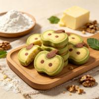 China Crispy Tasty Apple Shaped Cookies Green Apple Flavor Kids Favorite Snack Private Label for sale