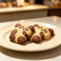 China Cocoa Flavored Panda Asian Cookies Mellow Taste Crispy Cookie Snack Food for sale