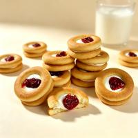 China Natural Dried Fruit Topping Cranberry Mini Pizza Cookies Mild Sweet Breakfast Biscuit for sale