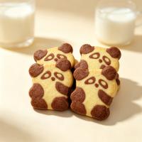China Kids Leisure Snacks Crispy Chinese Panda Cookies Cocoa Flavor Sweet Cookies For Afternoon Tea Break for sale