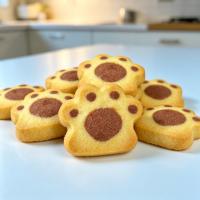 China Kawaii Pet Style Dessert Cat Paw Cookies Sweet Chocolate Center Crunchy Baked Goods For Sharing for sale