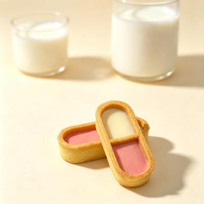 China Creamy Sweet Taste Amton Strawberry Yogurt Cookies Kid Friendly Leisure Snack for sale