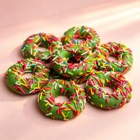 China Kid Friendly Pastry Donut-Shaped Cookies (Matcha-Flavor) Fine Smooth Mouthfeel for sale