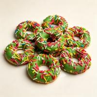 China Handmade Fresh Baked Donut-Shaped Cookies (Matcha-Flavor) Halal Certified Snack for sale