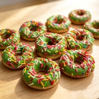 China Handmade Fresh Baked Donut-Shaped Cookies (Matcha-Flavor) Halal Certified Snack for sale