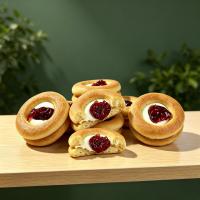 China Crispy Round Pastry Cranberry Mini Pizza Biscuits Halal Healthy Fruit Biscuit for sale