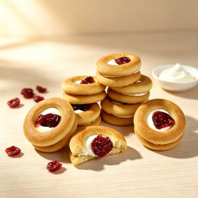 China Milk Butter Base Cranberry Mini Sandwich Cookies Tender Crisp Biscuit For Afternoon Tea for sale