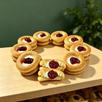 China Crispy Round Pastry Cranberry Mini Pizza Biscuits Halal Healthy Fruit Biscuit for sale