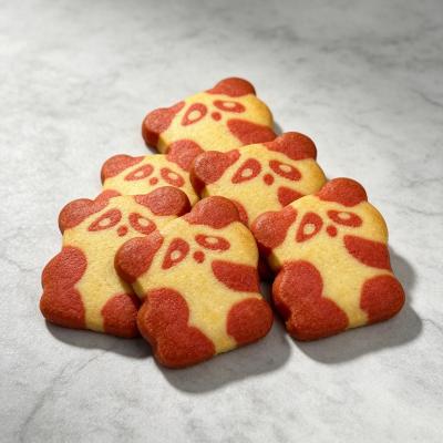 China Crispy Texture Panda Shaped Cookies Strawberry Flavor Fun Afternoon Tea Treat for sale