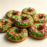 China Multi-Flavor Donut-Shaped Cookies (Matcha-Flavor) Festive Decorations for sale
