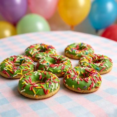 China Multi-Flavor Donut-Shaped Cookies (Matcha-Flavor) Festive Decorations for sale