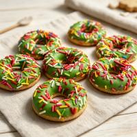 China Multi-Flavor Donut-Shaped Cookies (Matcha-Flavor) Festive Decorations for sale