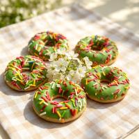 China Zero Trans Fat Donut-Shaped Cookies (Matcha-Flavor) Healthy Snack for sale