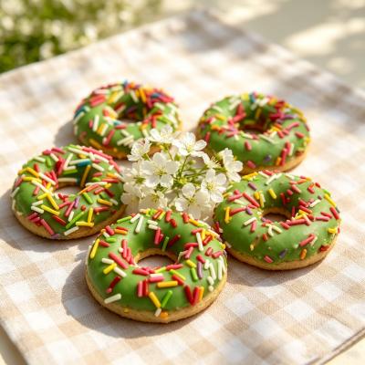 China Zero Trans Fat Donut-Shaped Cookies (Matcha-Flavor) Healthy Snack for sale