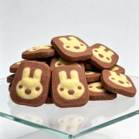 China Crispy Rich Chocolate Taste Cute Bunny Cocoa Cookies Kids Holiday Snack Gift for sale