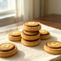 China Halal Certified Hazelnut Round Filled Pie Cookies Delicious Leisure Afternoon Treat for sale