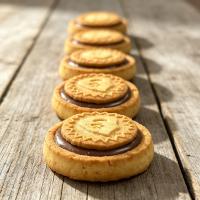 China Halal Certified Hazelnut Round Filled Pie Cookies Delicious Leisure Afternoon Treat for sale