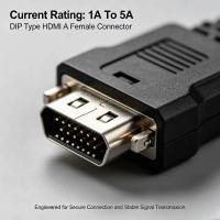 China Coaxial Cable DIP Connector HDMI A Female Through Hole 2Pin-24Pin for sale