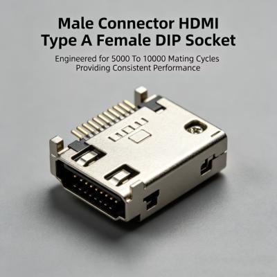 China Male A Female DIP Connector Socket HDMI Type EMI RFI Shielding for sale