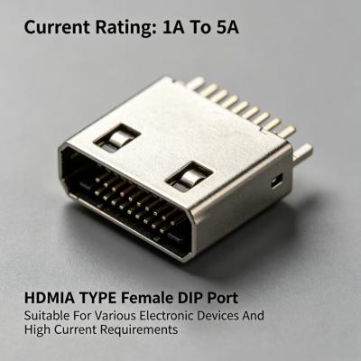 China HDMI A Type Usb Female Electronics Connector DIP Port 1A-5A for sale