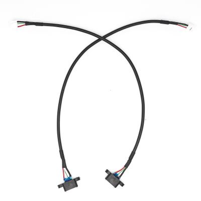 China Dual Stacked USB 2.0 Type A Female Panel Mount Cable Harness with Screw Lugs for sale