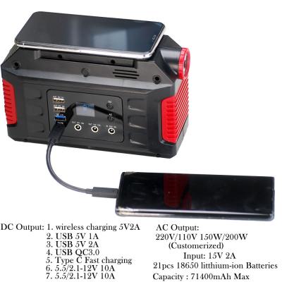 China Uninterupted power source Portable energy storage power supply 200 watt inverter for sale