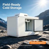 China NEWBASE Vehicle-Mounted Mobile Cold Chain Box MCB-097, 0.97m3 Fiberglass Cabinet with DC 60V Inverter Cooling for sale