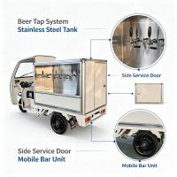 China NEWBASE Mobile Beer Vending Tricycle D2100 1180L 0C -20C DC Chilled Beverage Display Cart for sale