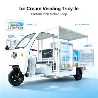 China NEWBASE Mobile Ice Cream Retail Tricycle D1800 D1870 650L 750L 0C -20C DC Gelato Vending Cart for sale