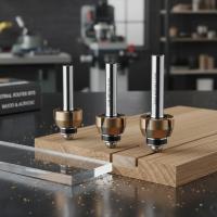 China Industrial Grade Carbide Router Bits with Bottom Bearing Placement for Straight Smooth Edge on Acrylic Plates for sale