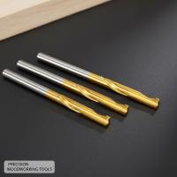 China Durable Carbide Straight Router Bits with Titanium Nitride Coating and 1/4 Inch Cutting Diameter for Precision Woodworking for sale