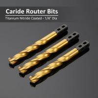 China Carbide Material Straight Router Bits with Titanium Nitride Coating and 1/4 Inch Cutting Diameter for CNC Milling for sale