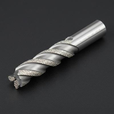China Straight Shank Diamond Milling Cutter with 45 Degrees Helix Angle and 2-6 Flute Number for Precision Cutting for sale