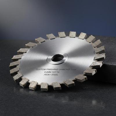China Custom Finishing Diamond Circular Saw Blades with 4.0mm Teeth Width and 75Cr1 Steel Body for Heavy Duty Cutting for sale