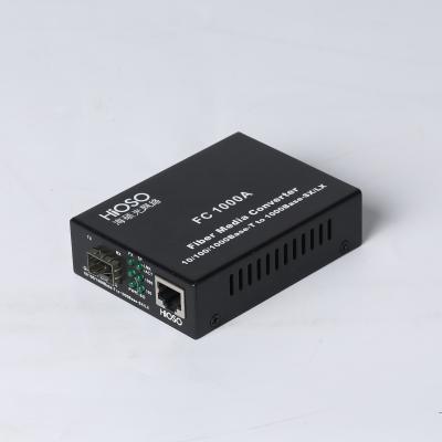 China Hioso 1 FX 1 TP Gigabit Ethernet Media Converter Dual Fiber Multimode Metal Casing for sale