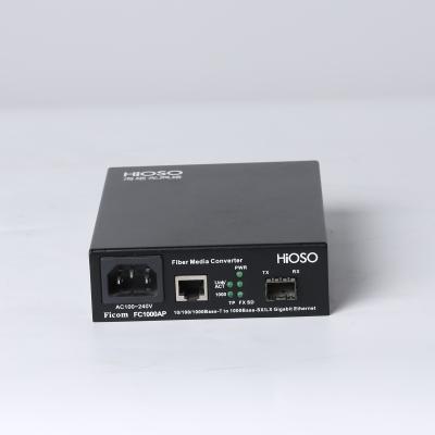 China Hioso SFP Gigabit Fiber Media Converter Long Distance Transmission Optical Transceiver for sale