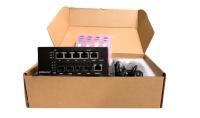 China MINI 4 HiOSO EPON OLT Black Metal DC12V 5A 1000M Uplink OLT For FTTH Solutions for sale