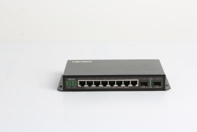 China Black 1U Rack HiOSO Power Over Ethernet Switch 10 Port Gigabit for sale