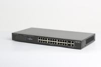 China Industrial 24 100M POE Ports 2 1000M Combo Ports 26 Port POE Switch Small for sale