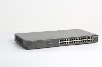 China Industrial 24 100M POE Ports 2 1000M Combo Ports 26 Port POE Switch Small for sale