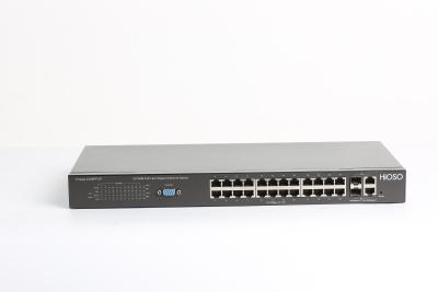 China Easy Management HiOSO 370W AC220V Gigabit POE Switch 26 Port for sale