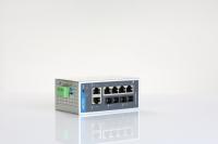 China 120km Transmission 6 10/100M RJ4 2 100M FX Din Rail Ethernet Switch 8 Ports for sale